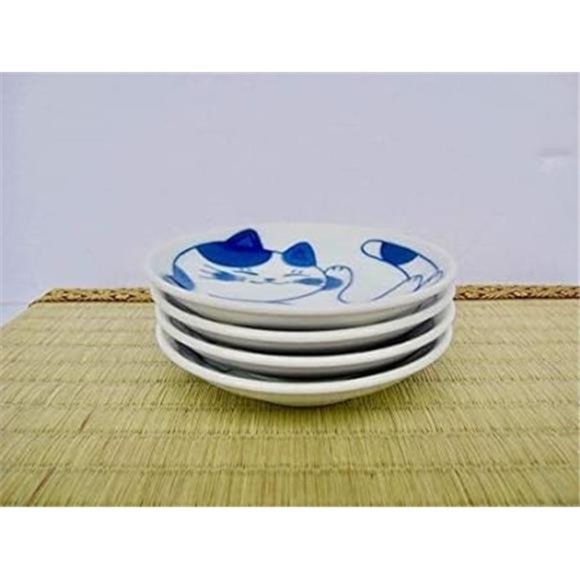 Dining | Japanese Small Plate Set Ceramic Cute Cats Design Appetizer ...